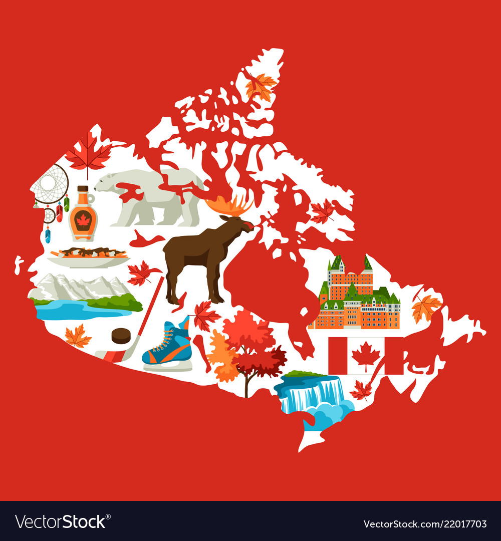Canada map Royalty Free Vector Image - VectorStock