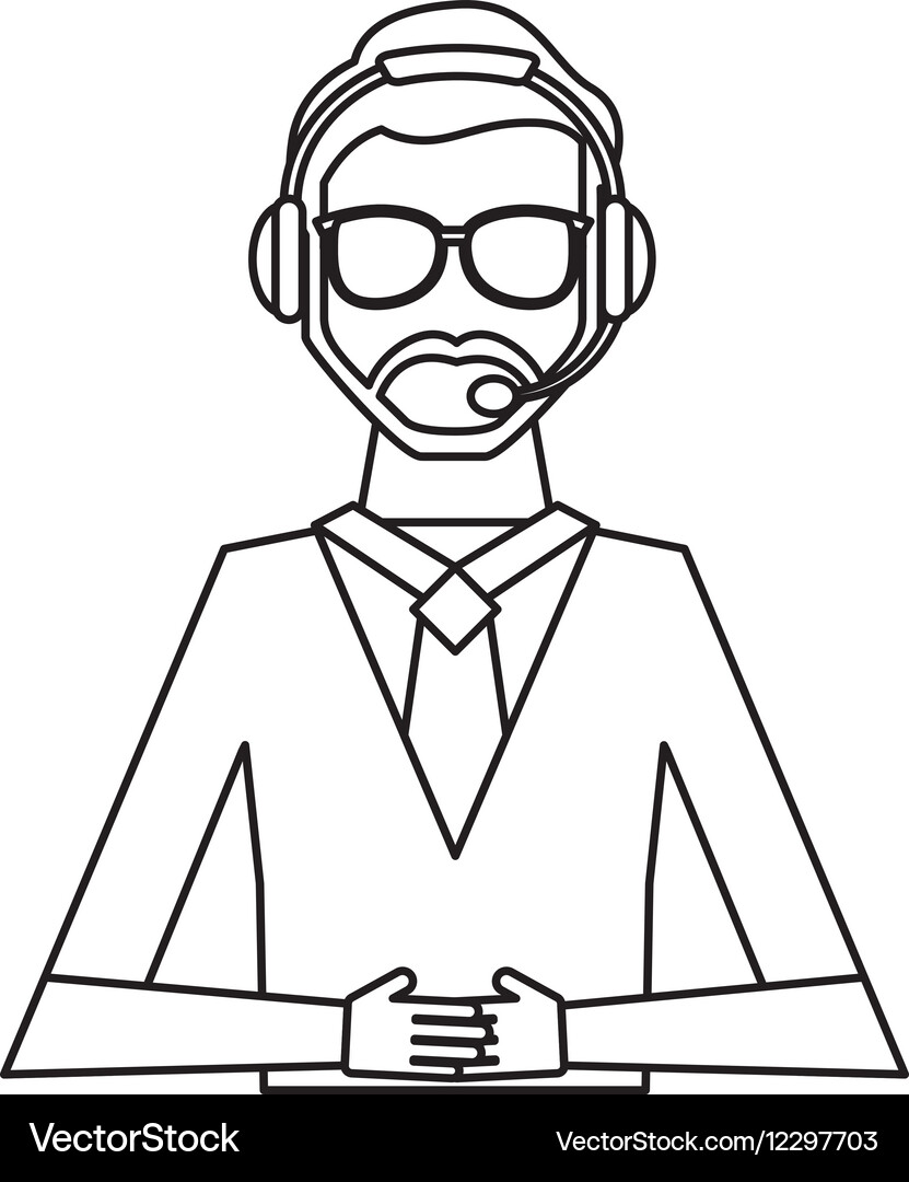 Customer service agent avatar Royalty Free Vector Image