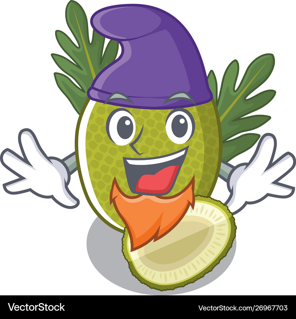 Elf fried breadfruit served in cartoon bowl Vector Image