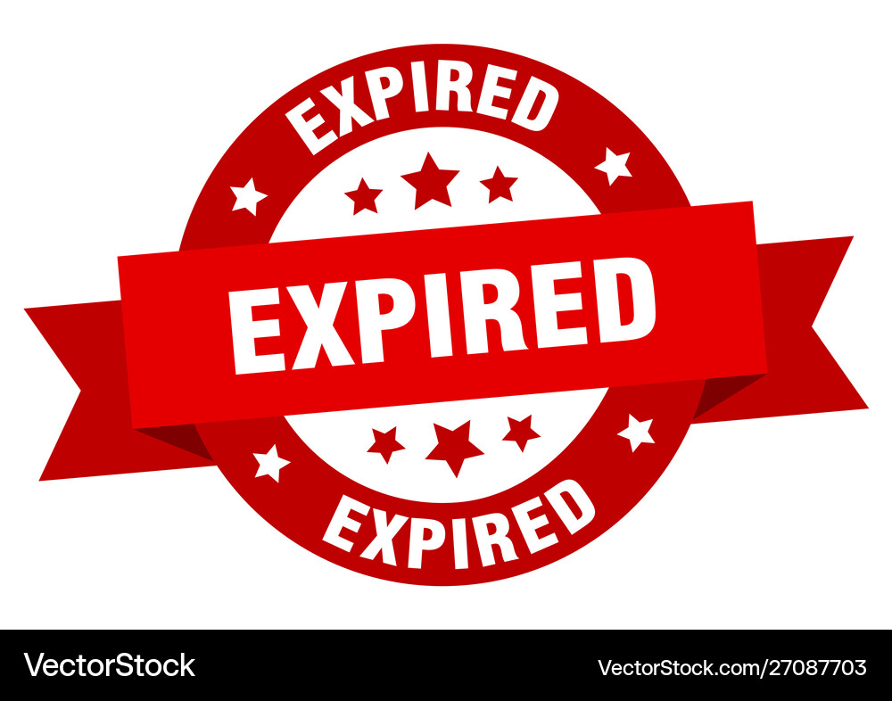 Expired ribbon round red sign Royalty Free Vector Image