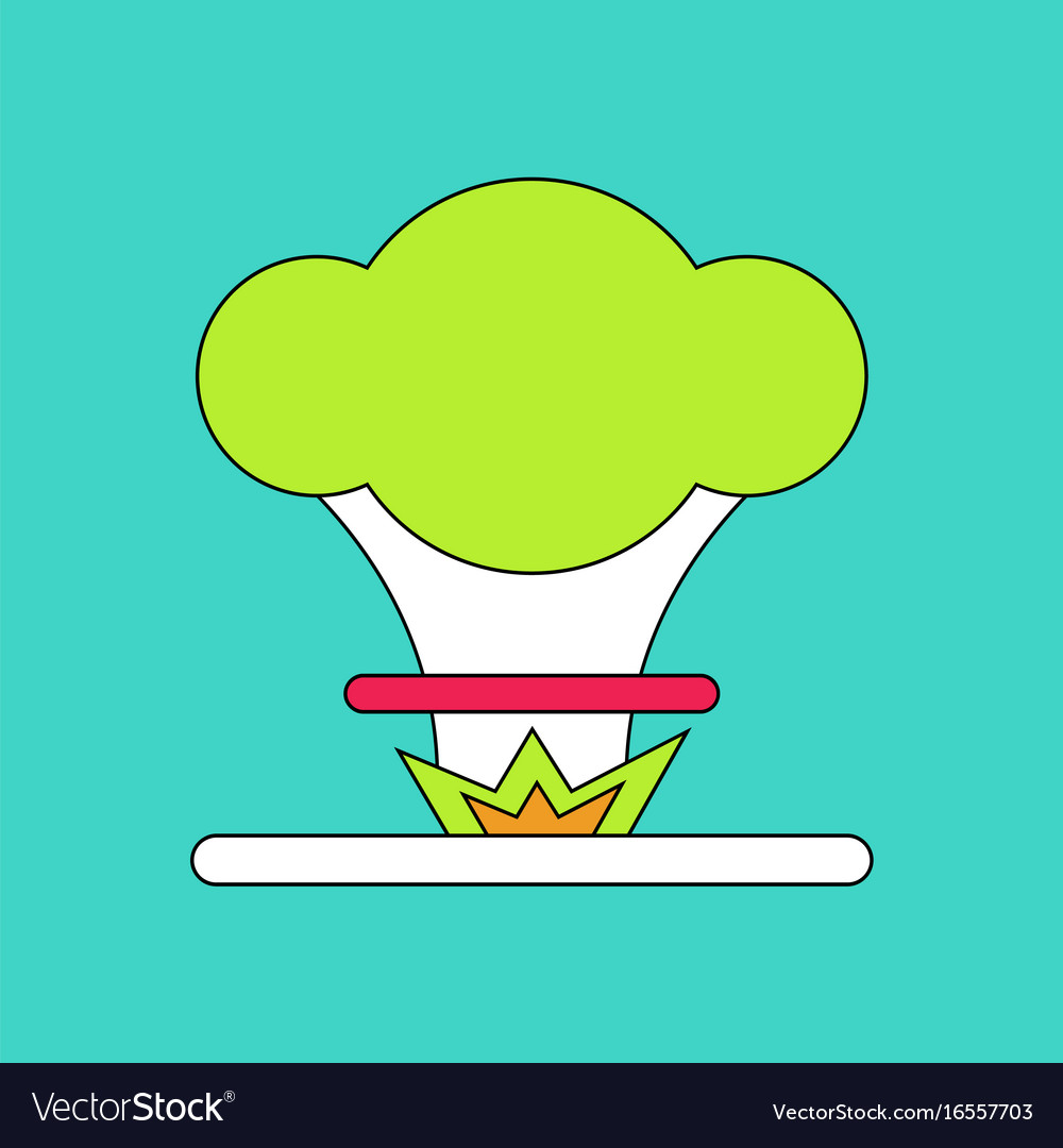 Flat icon design collection nuclear explosion Vector Image