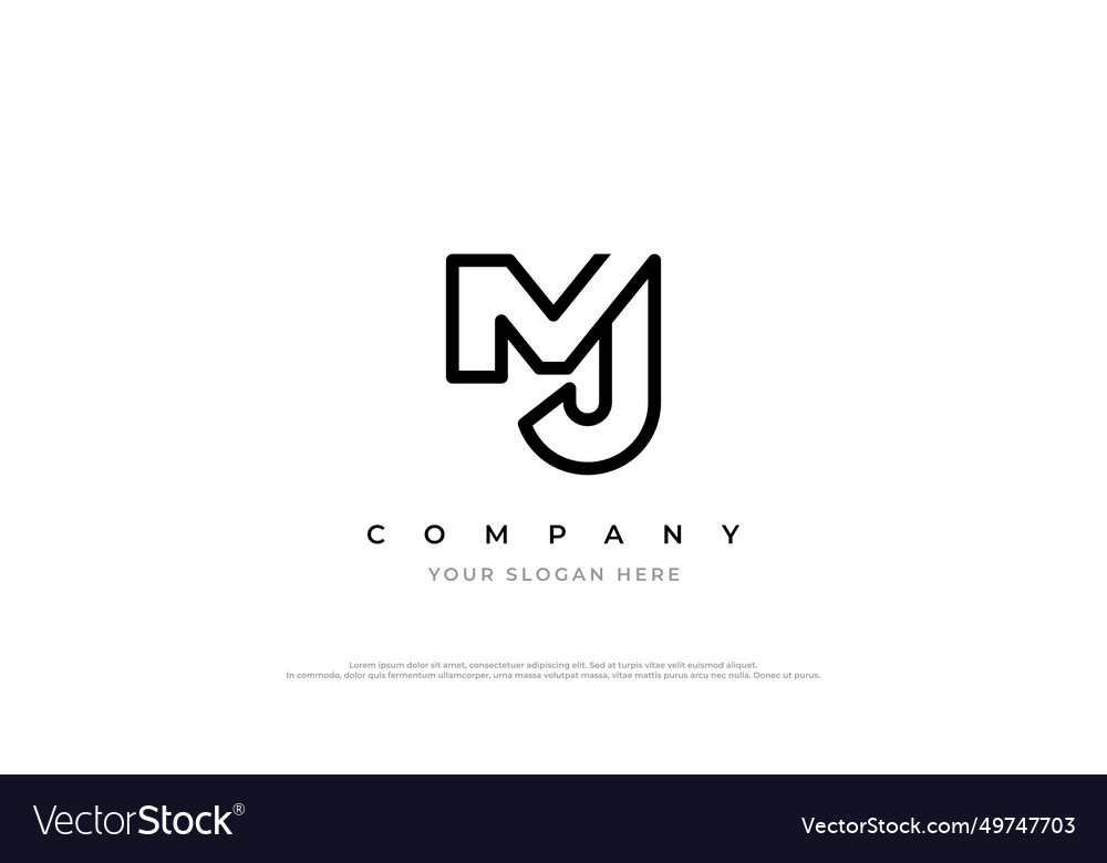 Initial letter mj logo design Royalty Free Vector Image Initial letter mj logo design Royalty Free Vector Image