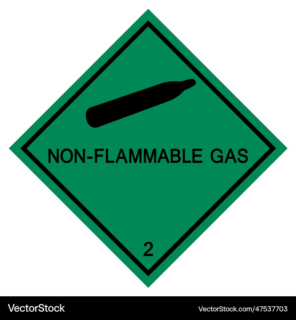 Non-flammable gas symbol sign isolate on white Vector Image