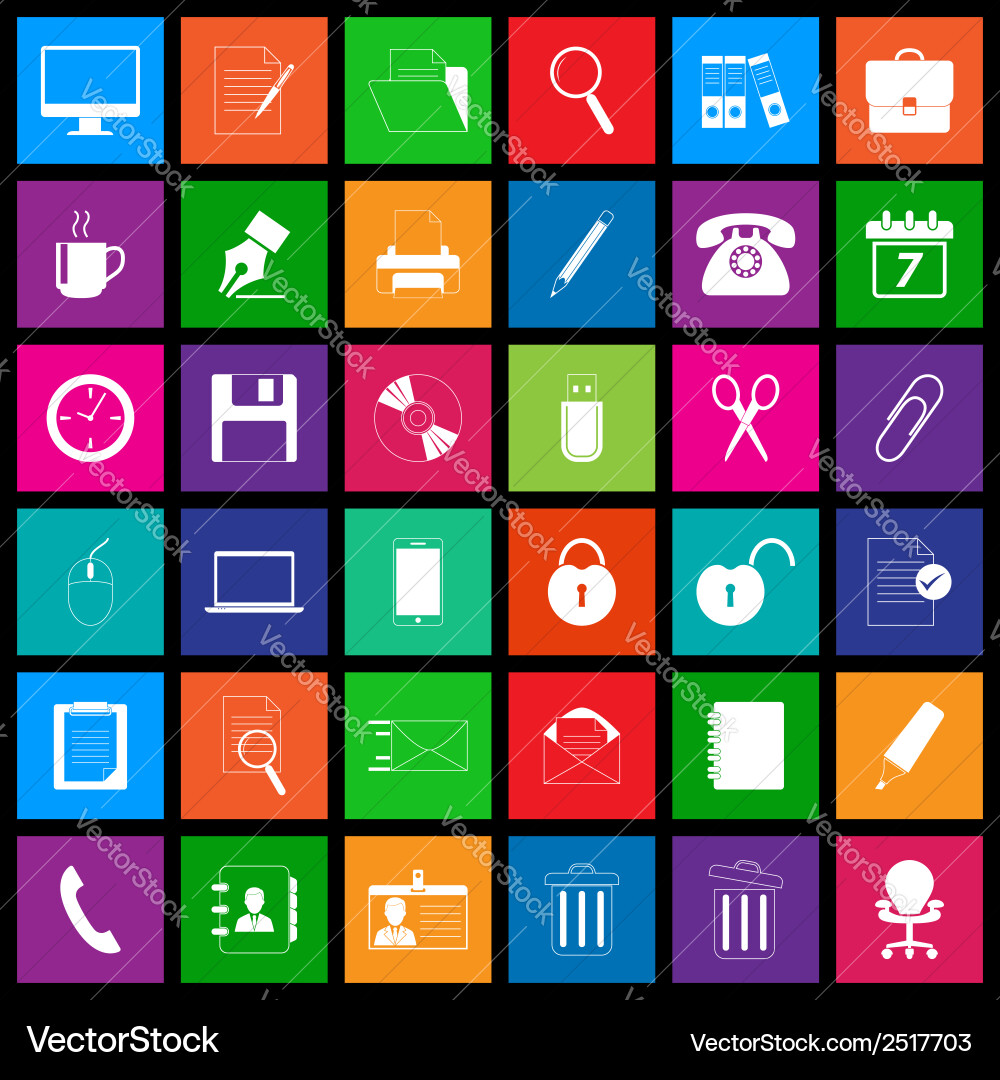 Office icon series in metro style Royalty Free Vector Image