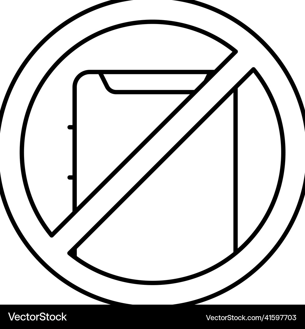 Phone crossed out mark line icon Royalty Free Vector Image