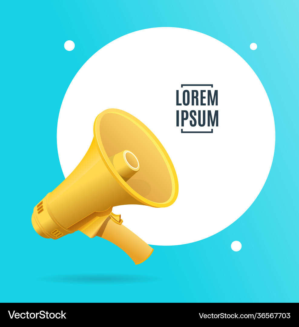 Realistic detailed 3d megaphone advertising Vector Image