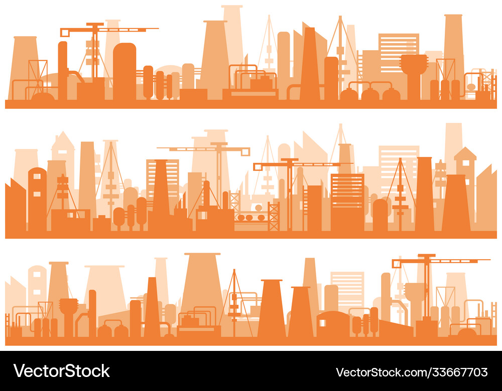 Silhouette industrial factory Royalty Free Vector Image