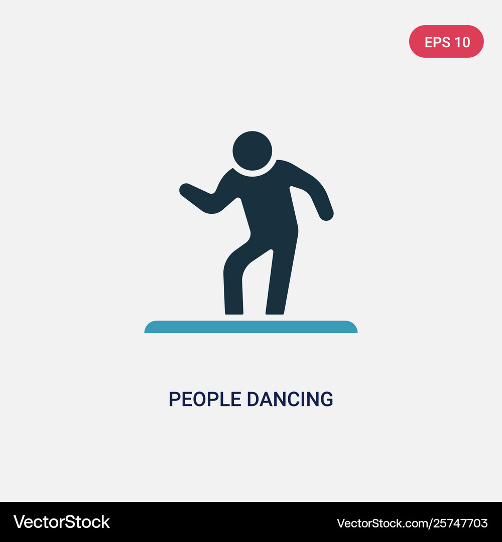 Two color people dancing icon from recreational Vector Image