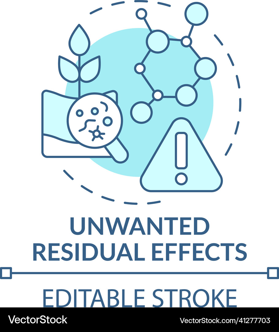 Unwanted residual effects turquoise concept icon Vector Image