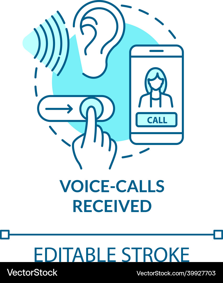 Voice-calls received turquoise concept icon Vector Image