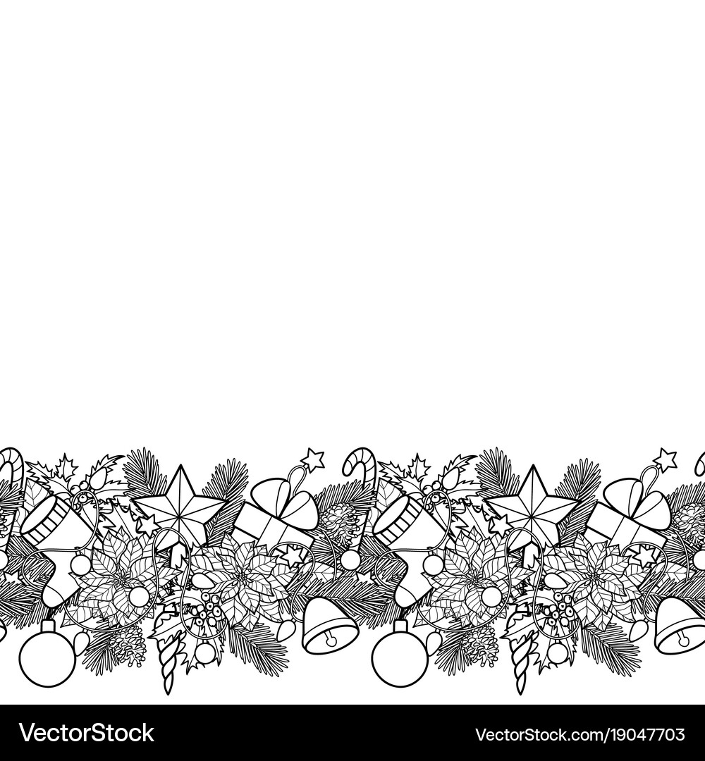 Winter holiday seamless border Royalty Free Vector Image