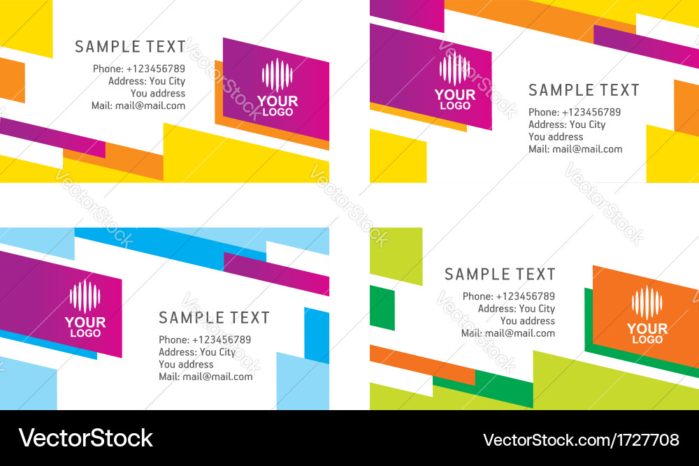 Abstract creative business card line colorful temp