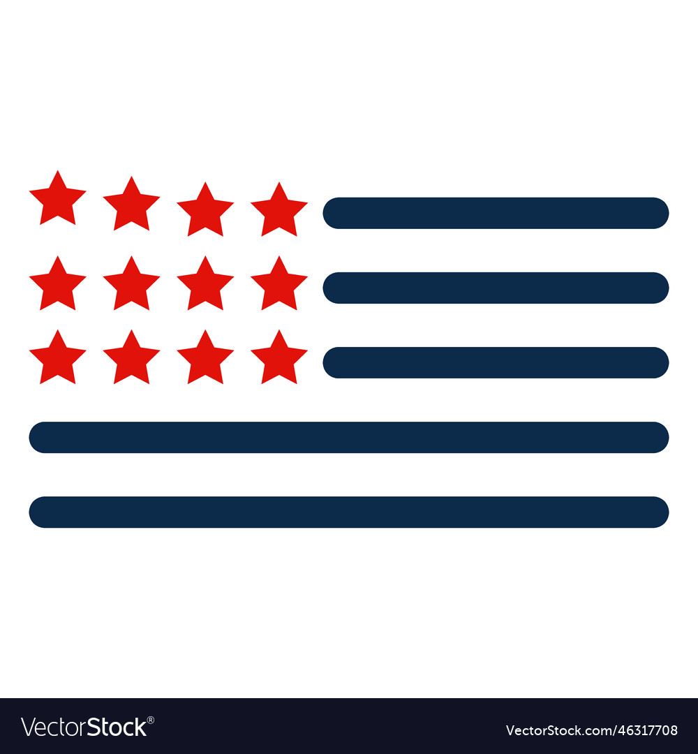 American flag elements icon Royalty Free Vector Image