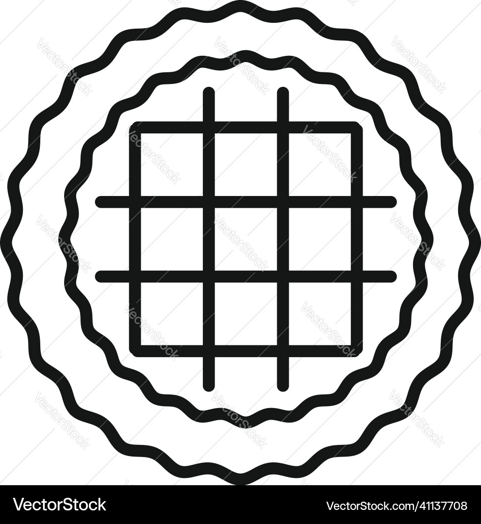 Apple pie food icon outline dessert cake Vector Image