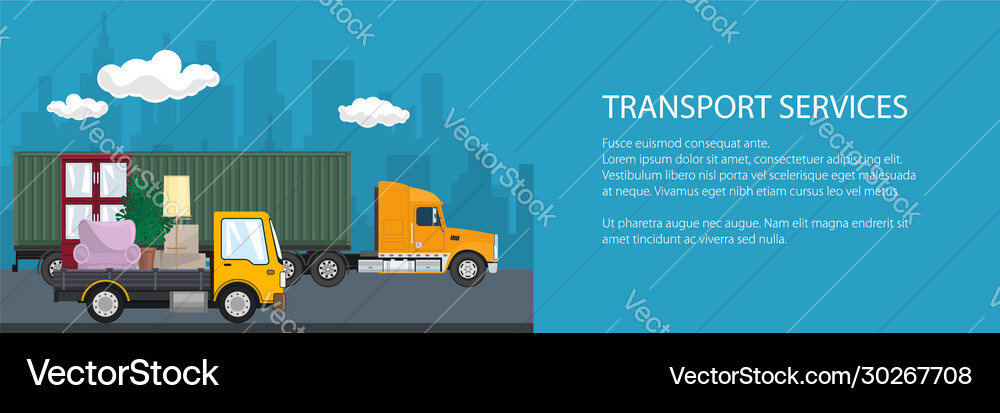 Banner road transport and logistics Royalty Free Vector