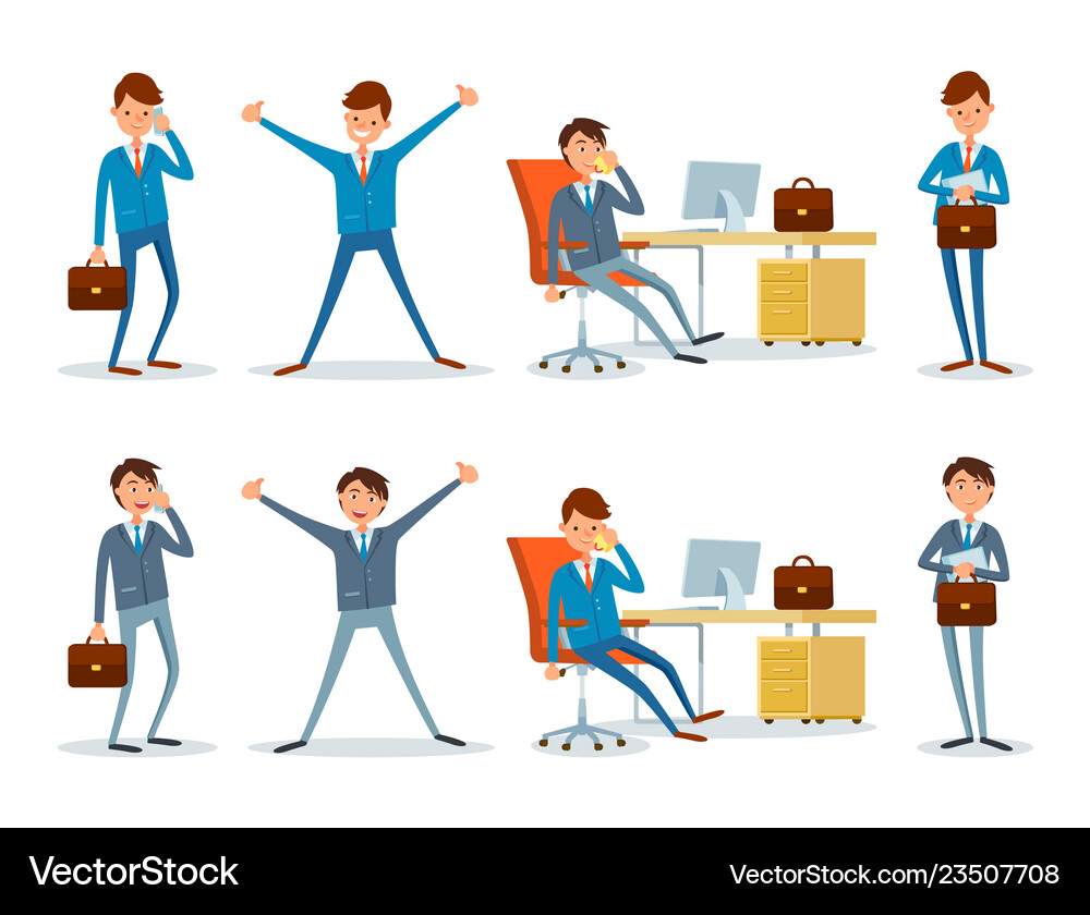 Business performance businessman busy with work Vector Image
