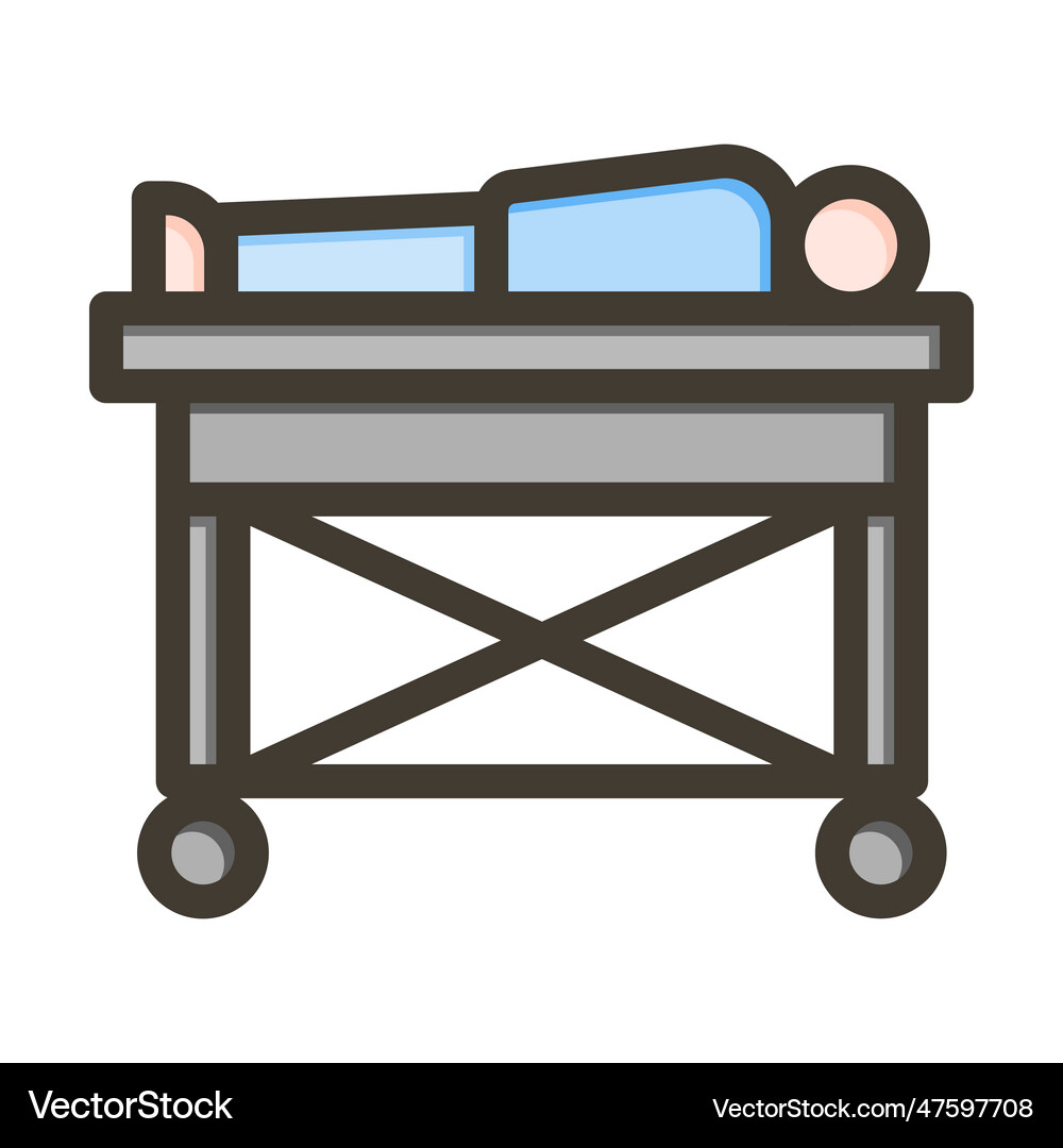 Dead body thick line filled colors for personal Vector Image