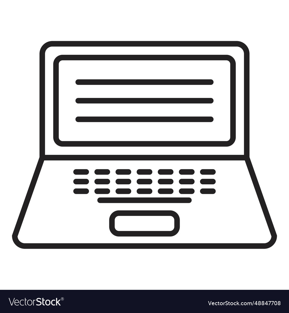 Flat computer laptop icon Royalty Free Vector Image