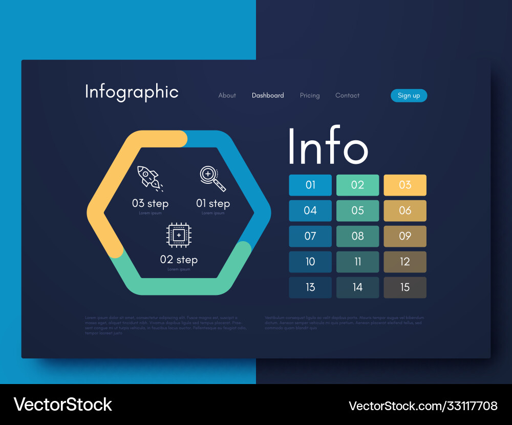 Graphics infographics with six options template Vector Image