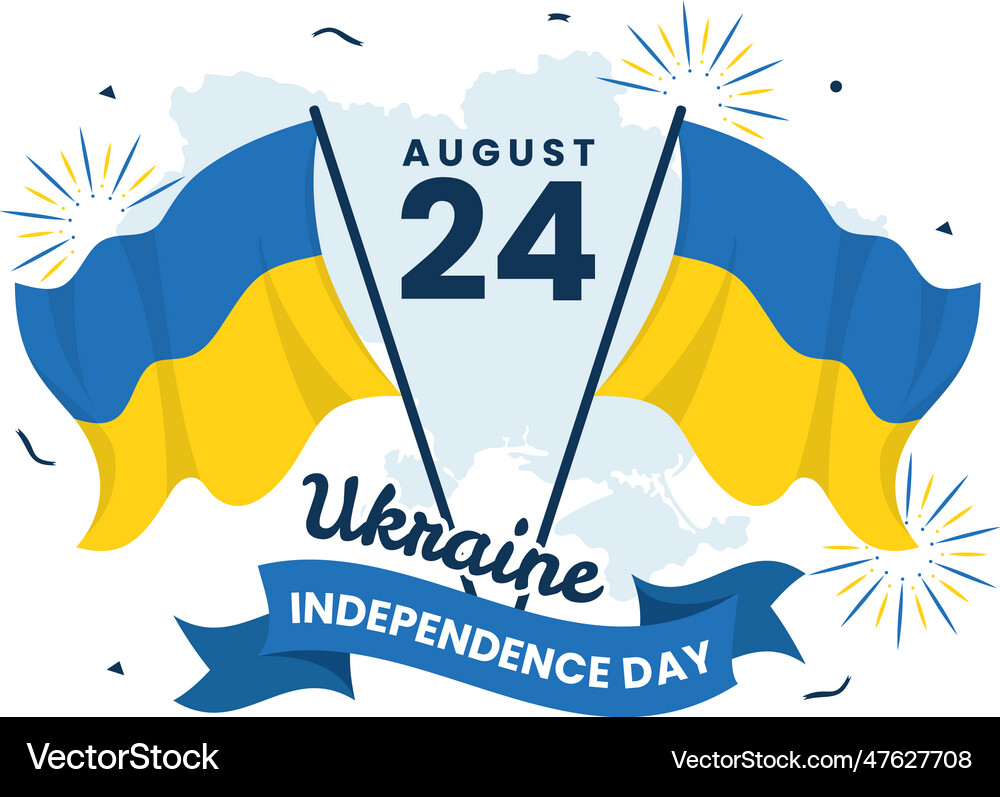 Happy ukraine independence day on 24 august Vector Image