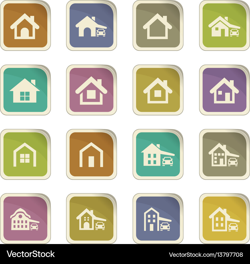 House type icons set Royalty Free Vector Image