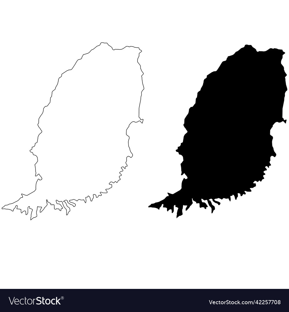 Map of grenada on white background outline Vector Image