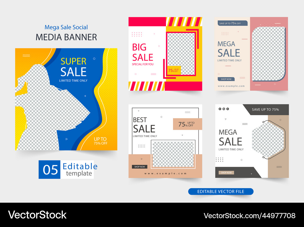 Mega sale discount offer template bundle – Royalty-Free Vector ...