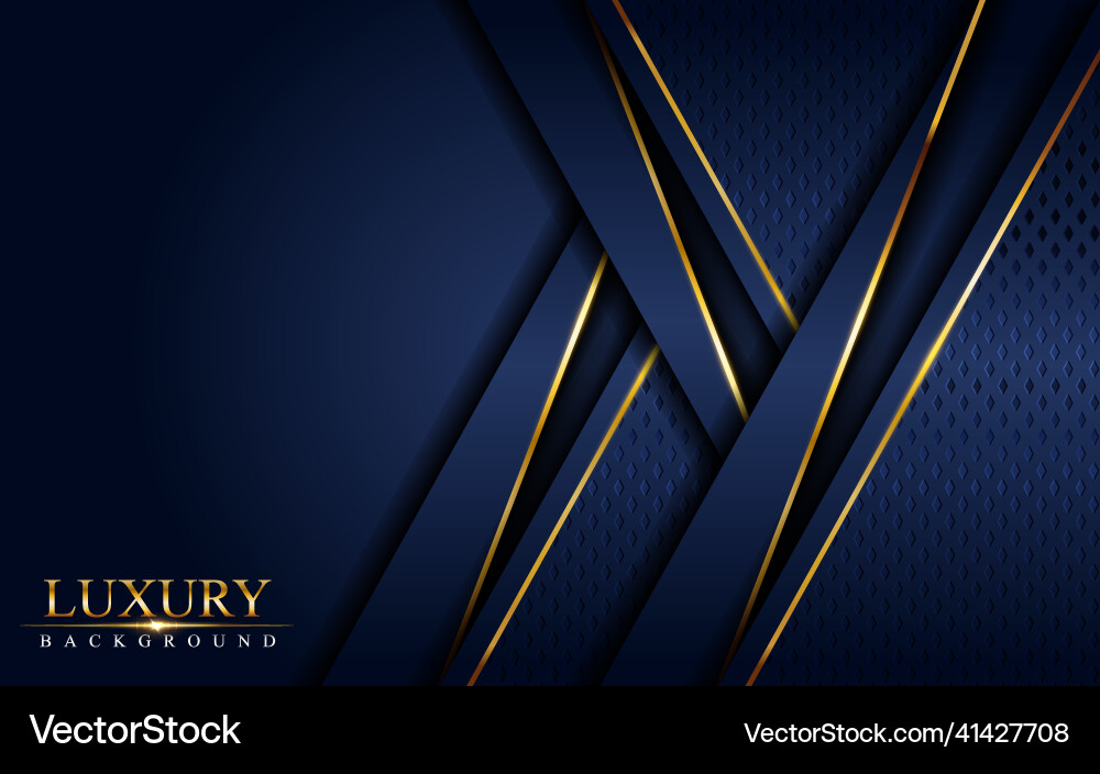 Modern navy blue background combined with golden Vector Image