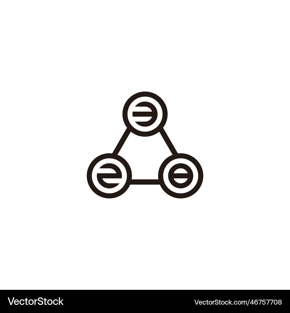 Number 3 2 and 8 three circles geometric symbol Vector Image