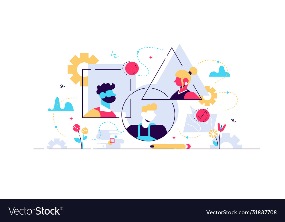 Personality types flat Royalty Free Vector Image