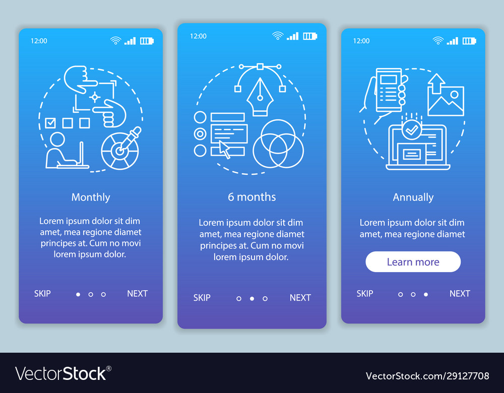 Photo Editor Subscription Onboarding Mobile App Vector Image