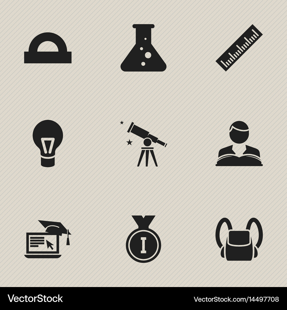 Set of 9 editable graduation icons includes Vector Image