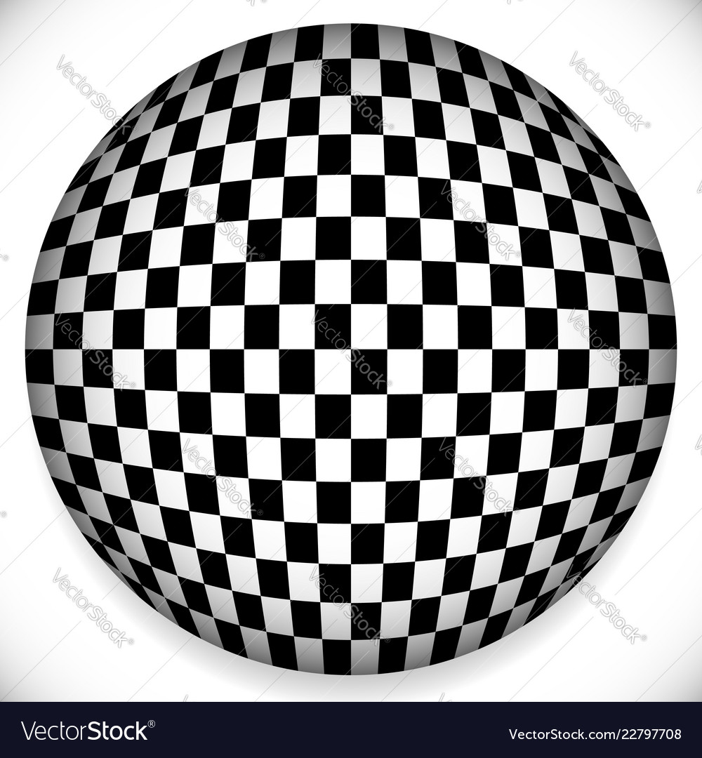 Sphere with checkered pattern Royalty Free Vector Image