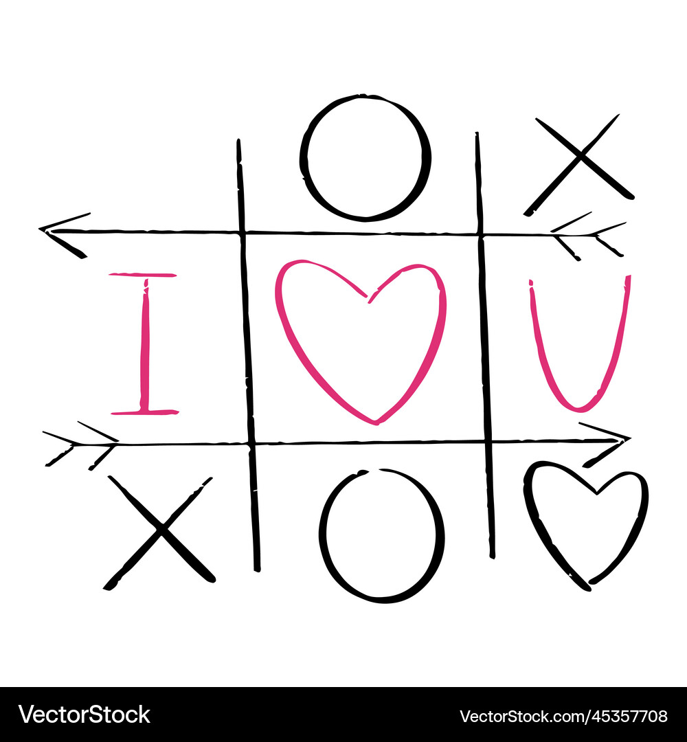 Tic tac toe doodle game with cross and circle sign