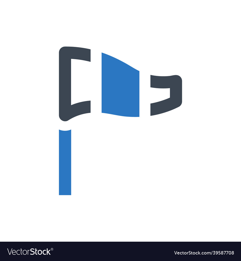 Wind direction flag icon Royalty Free Vector Image