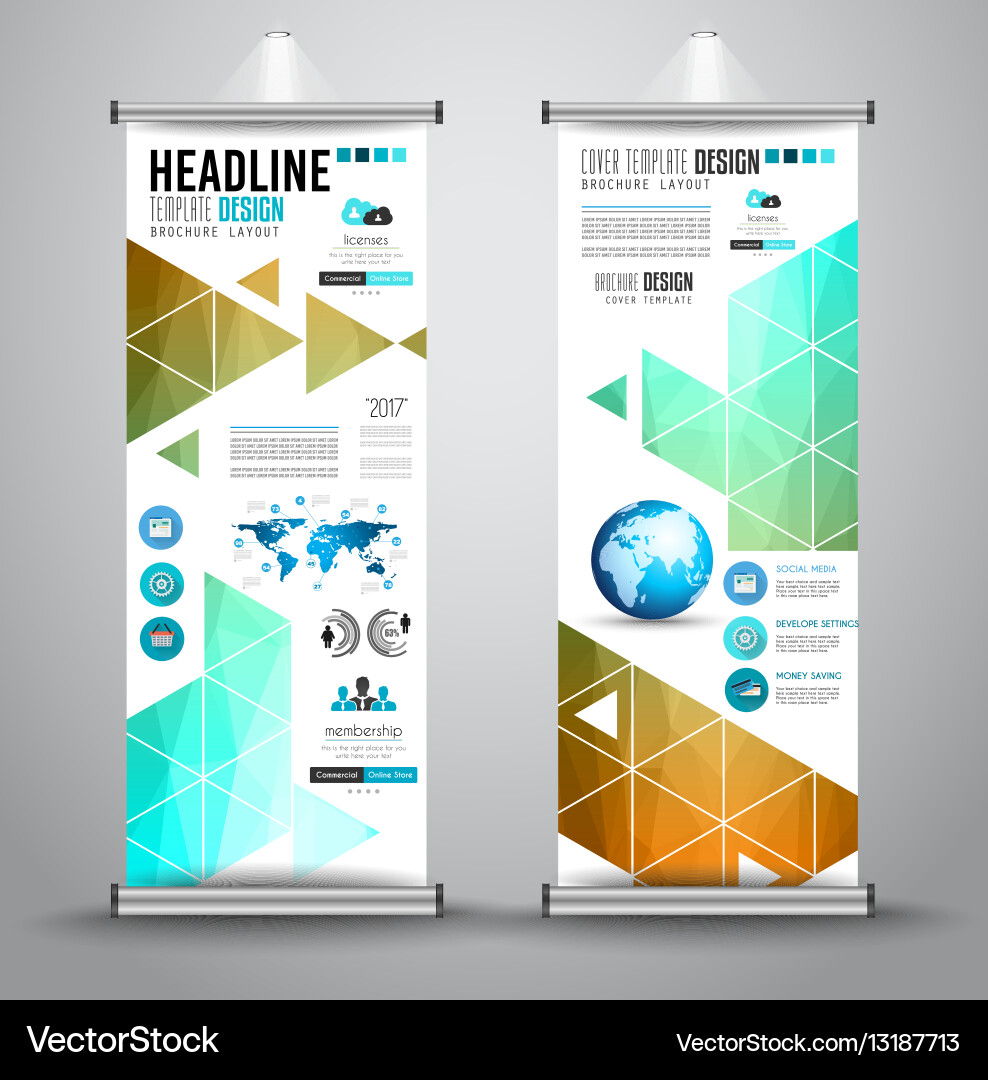 Advertisement roll up business flyer or brochure Vector Image