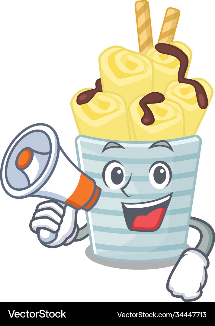 An icon ice cream banana rolls holding a Vector Image