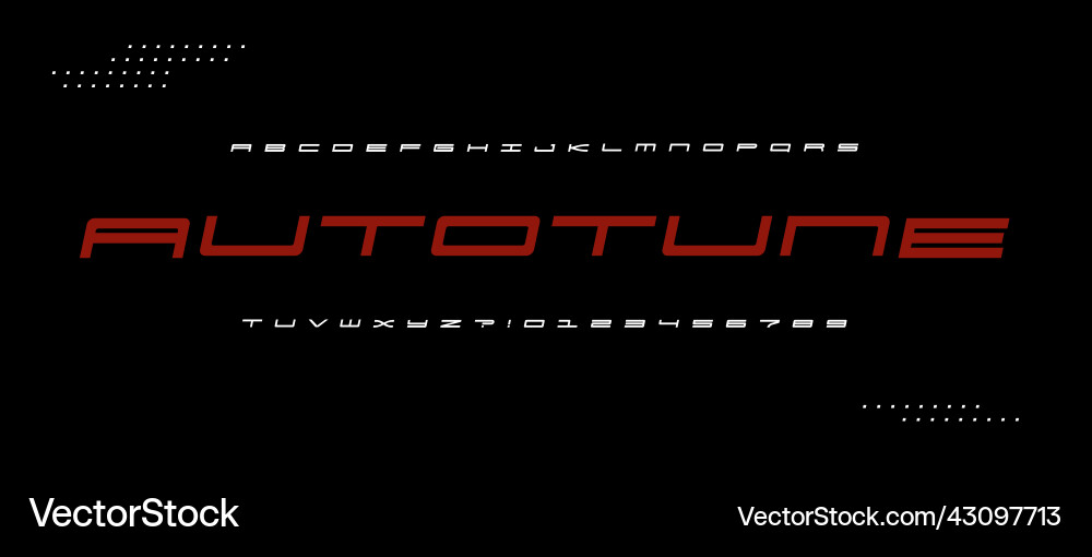 Autotune font wide light alphabet geometric Vector Image