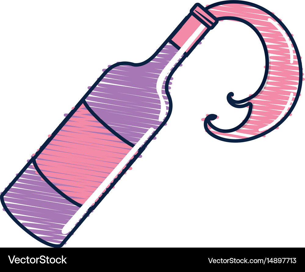 Bottle splashing wine icon Royalty Free Vector Image
