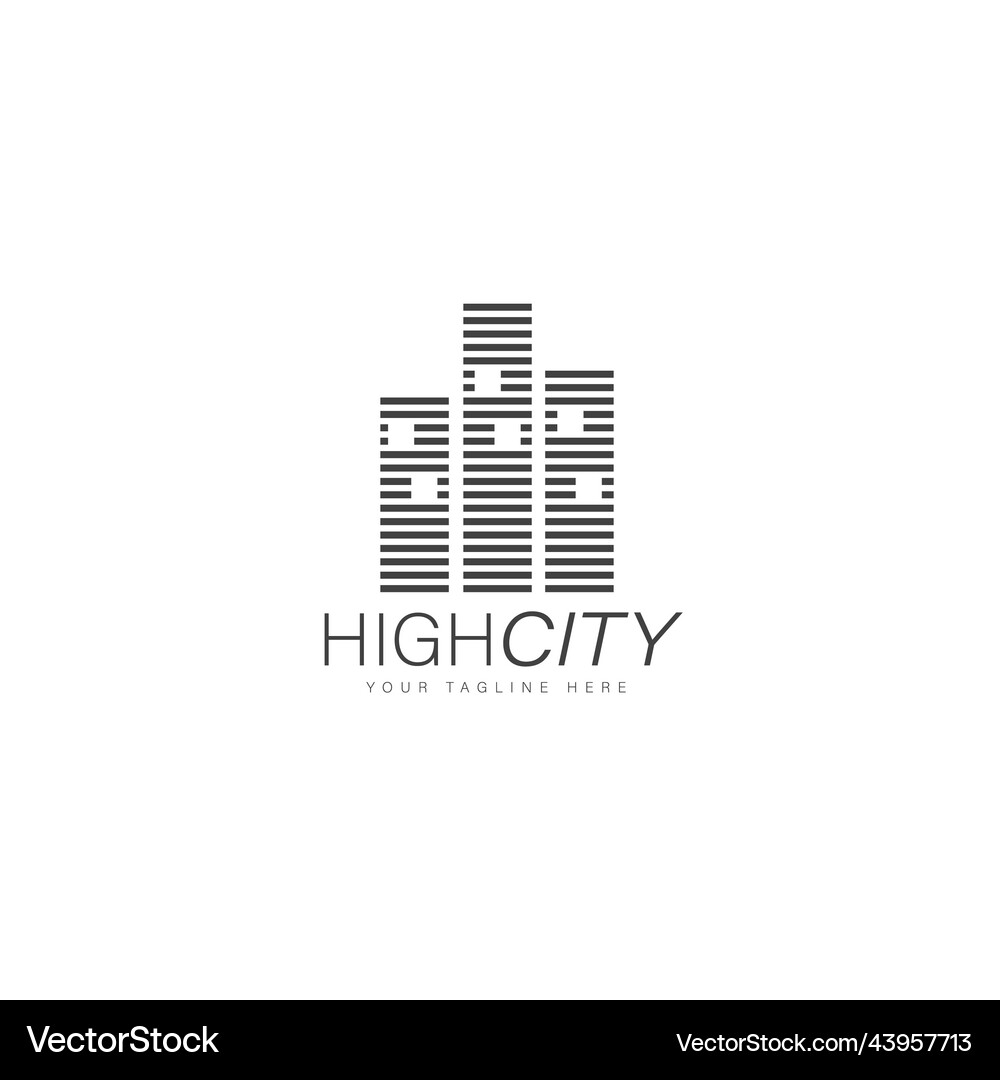 City line logo design icon graphic Royalty Free Vector Image