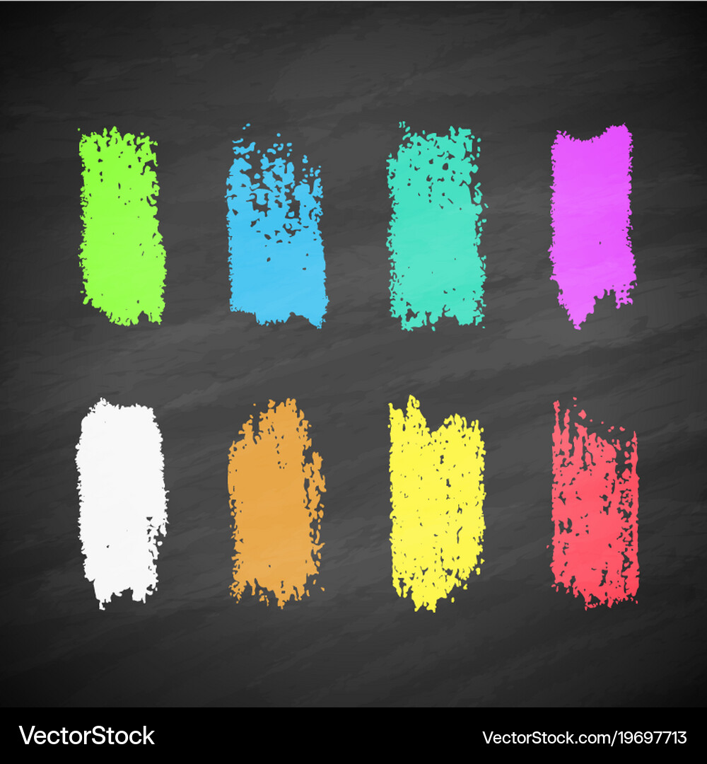 Grunge colorful chalk stripes on blackboard Vector Image