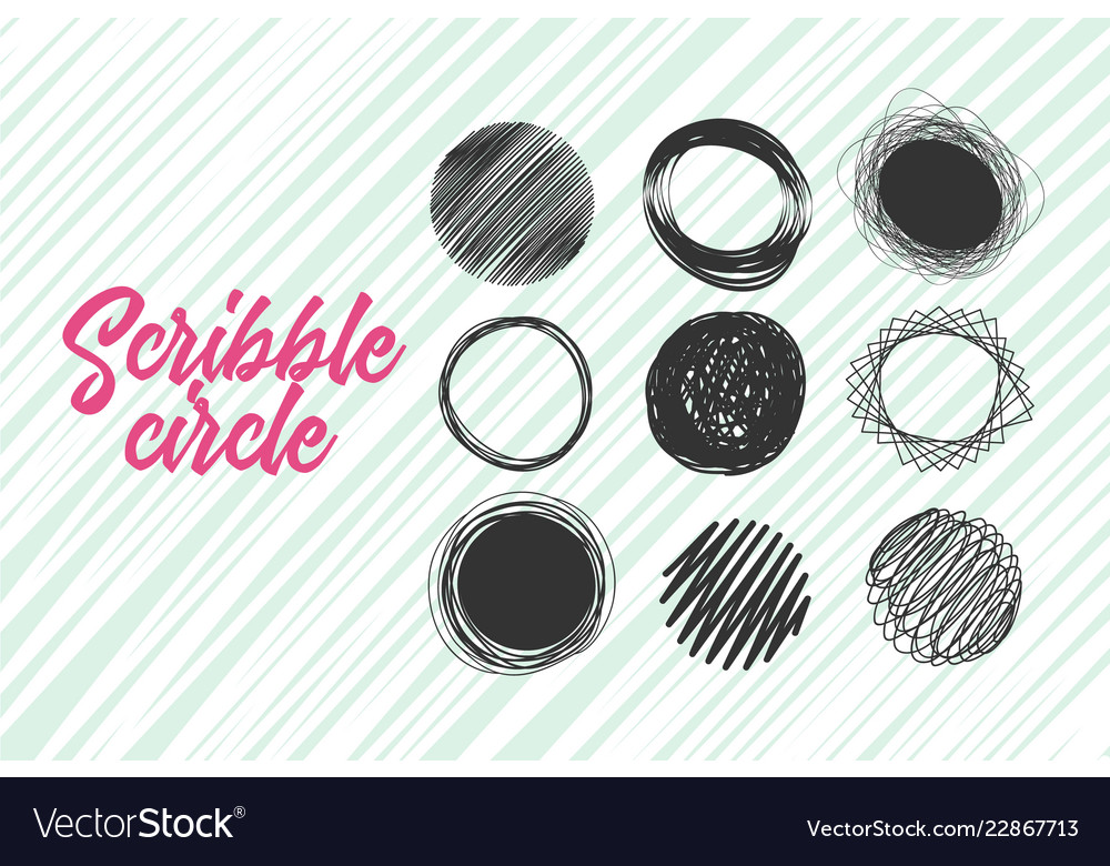 Hand made scribble circle Royalty Free Vector Image