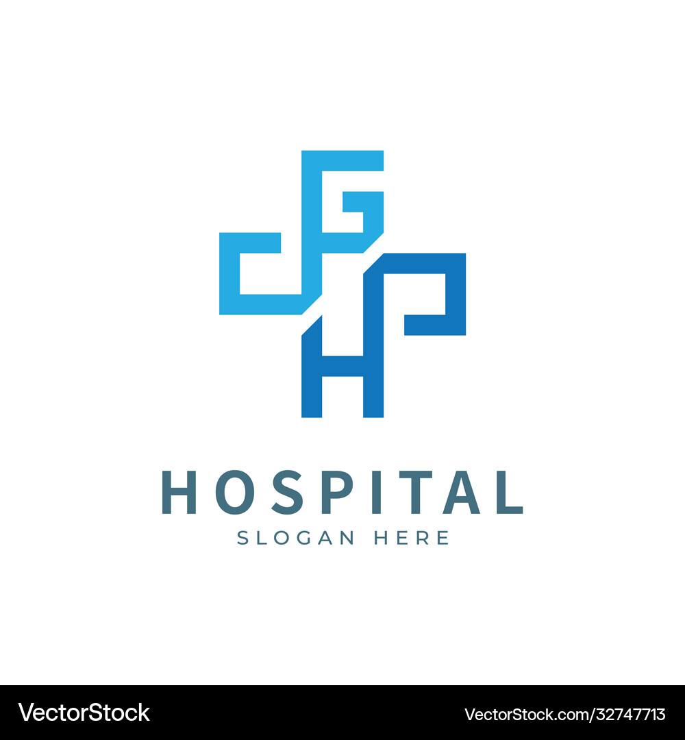 Health logo with initial letter g h Royalty Free Vector