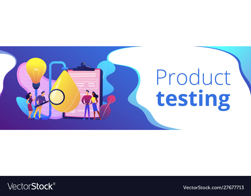 Product testing concept banner header Royalty Free Vector Product testing concept banner header Royalty Free Vector