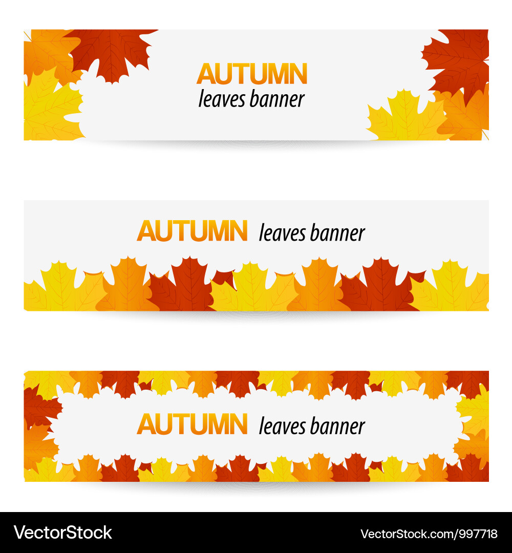 Autumn leaves banners Royalty Free Vector Image