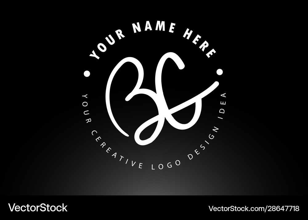 Bg handwritten letters logo design with circular Vector Image