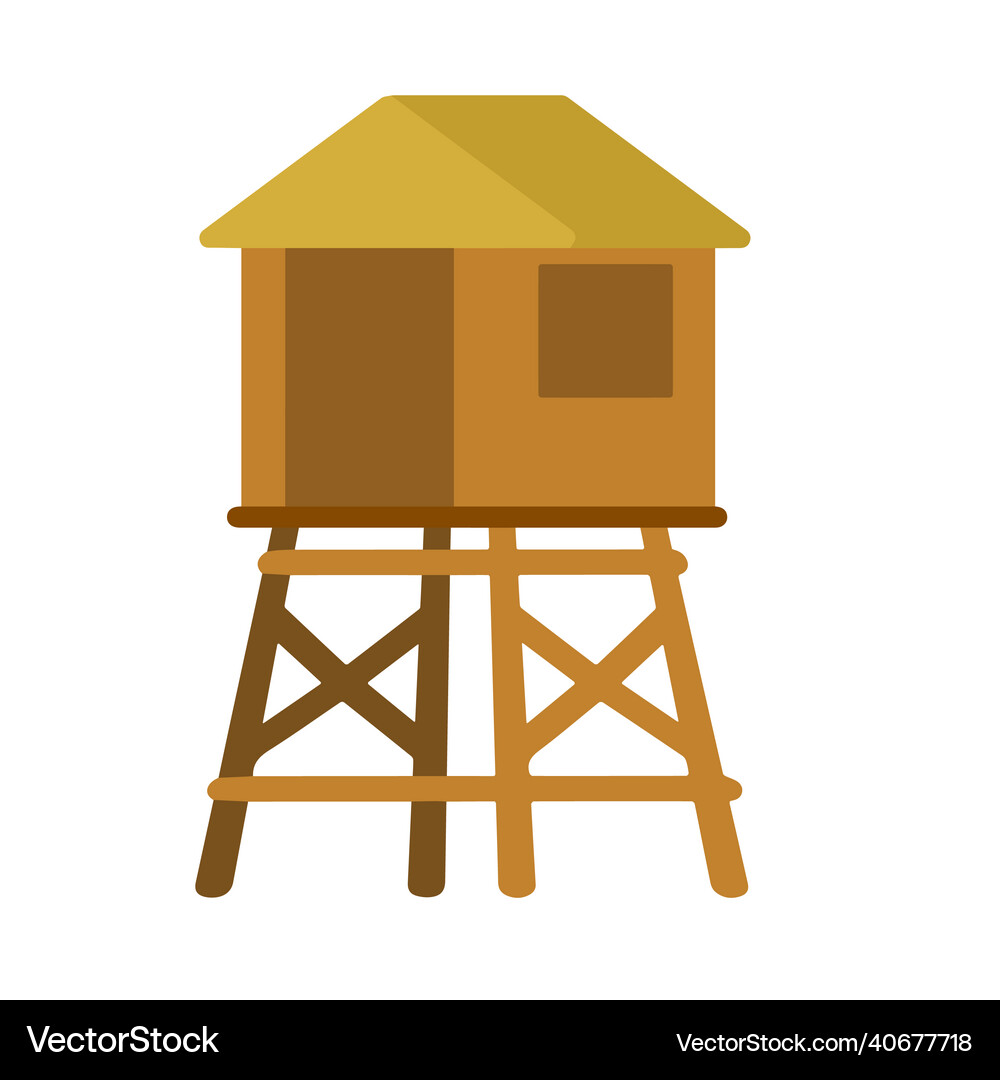 Bungalow tropical hut on poles Royalty Free Vector Image