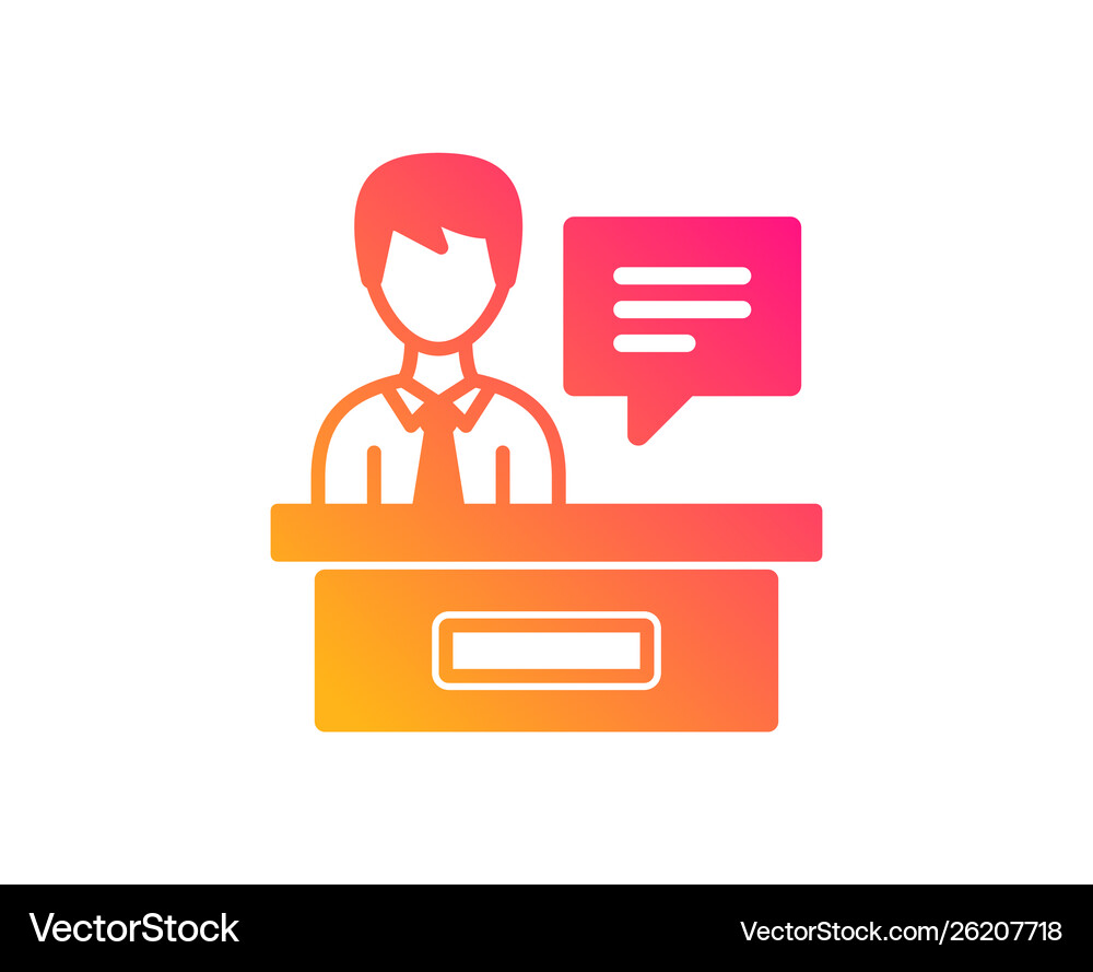 Exhibitors icon information desk sign Royalty Free Vector