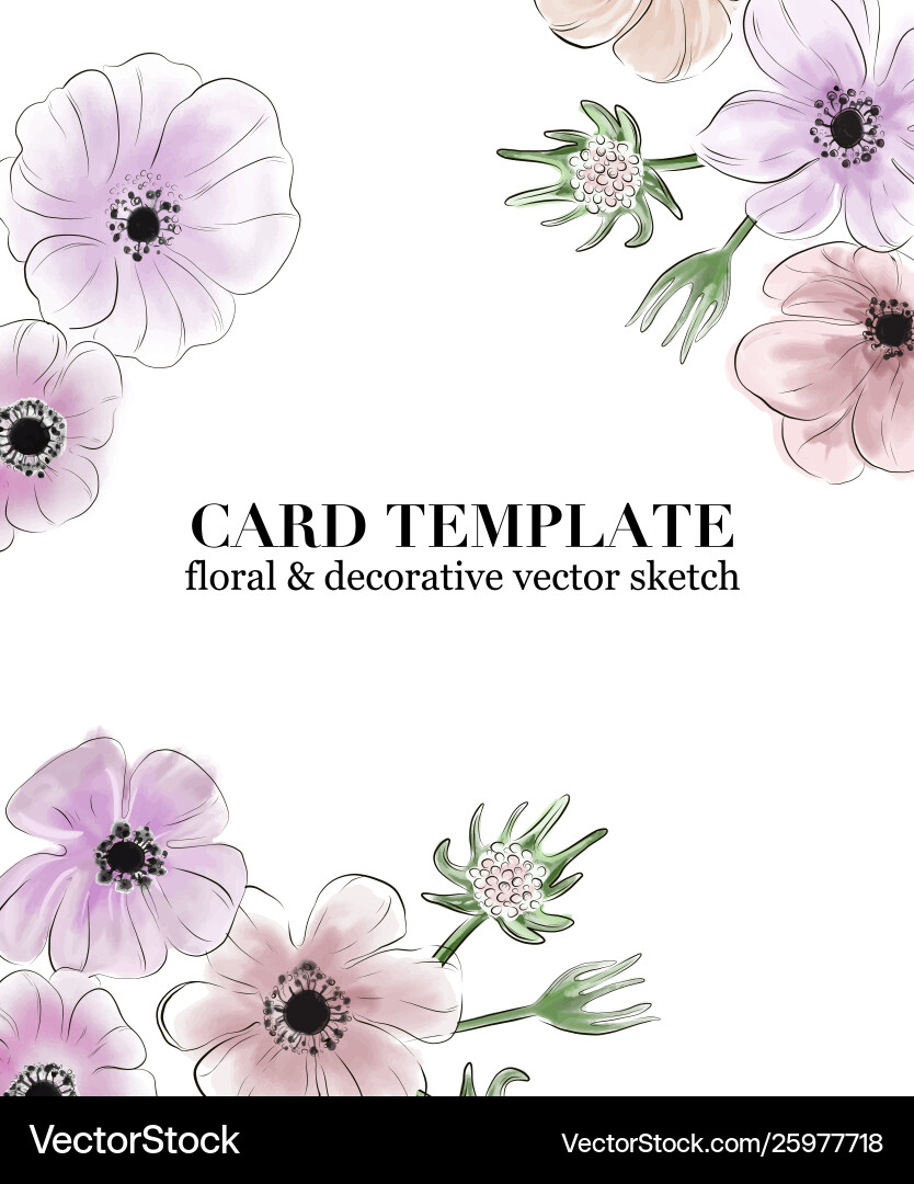 Floral greeting invitation card template design Vector Image