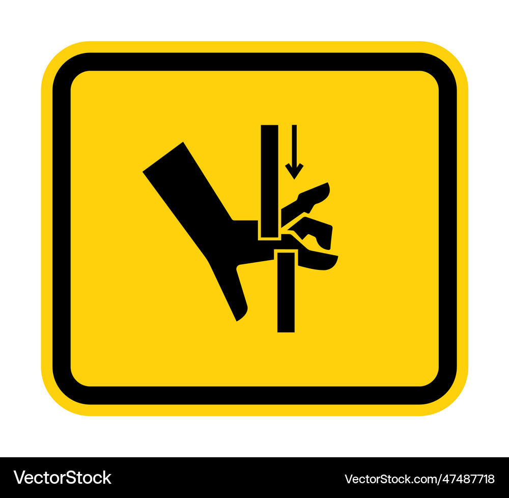 Hand crush moving parts symbol sign isolate Vector Image